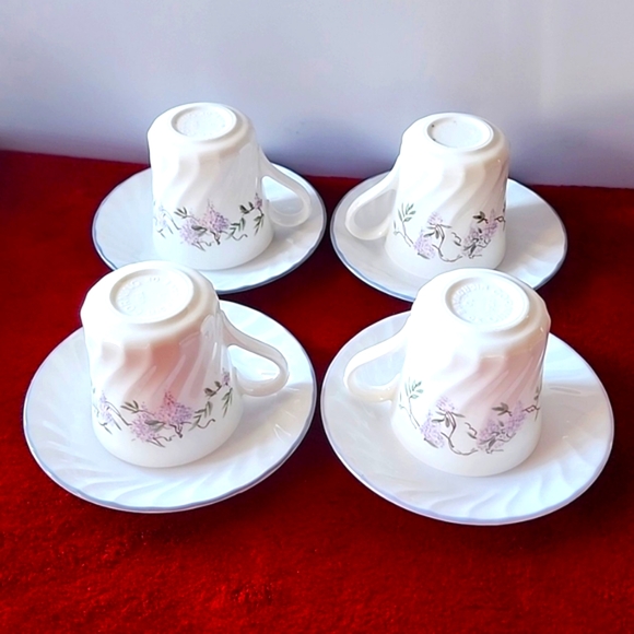 Corelle | Dining | Set Of 8 Corelle By Corning Wisteria Purple Lilac ...